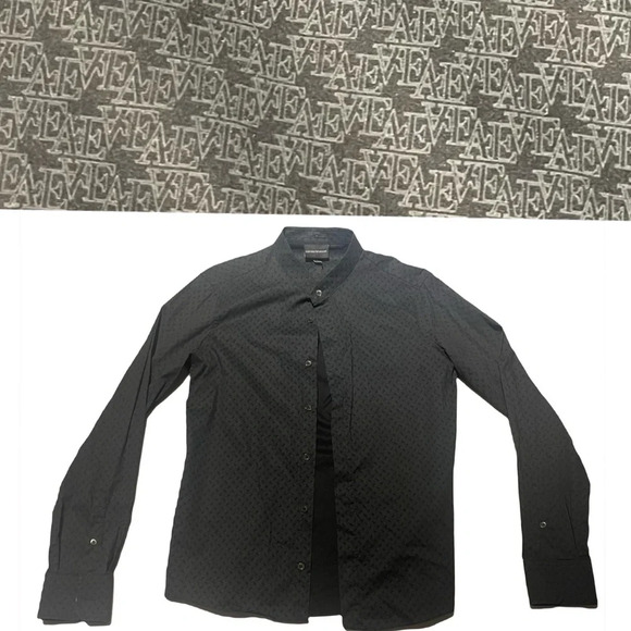 Emporio Armani | Shirts | Emporio Armani Man Ea Logo Pattern Long ...